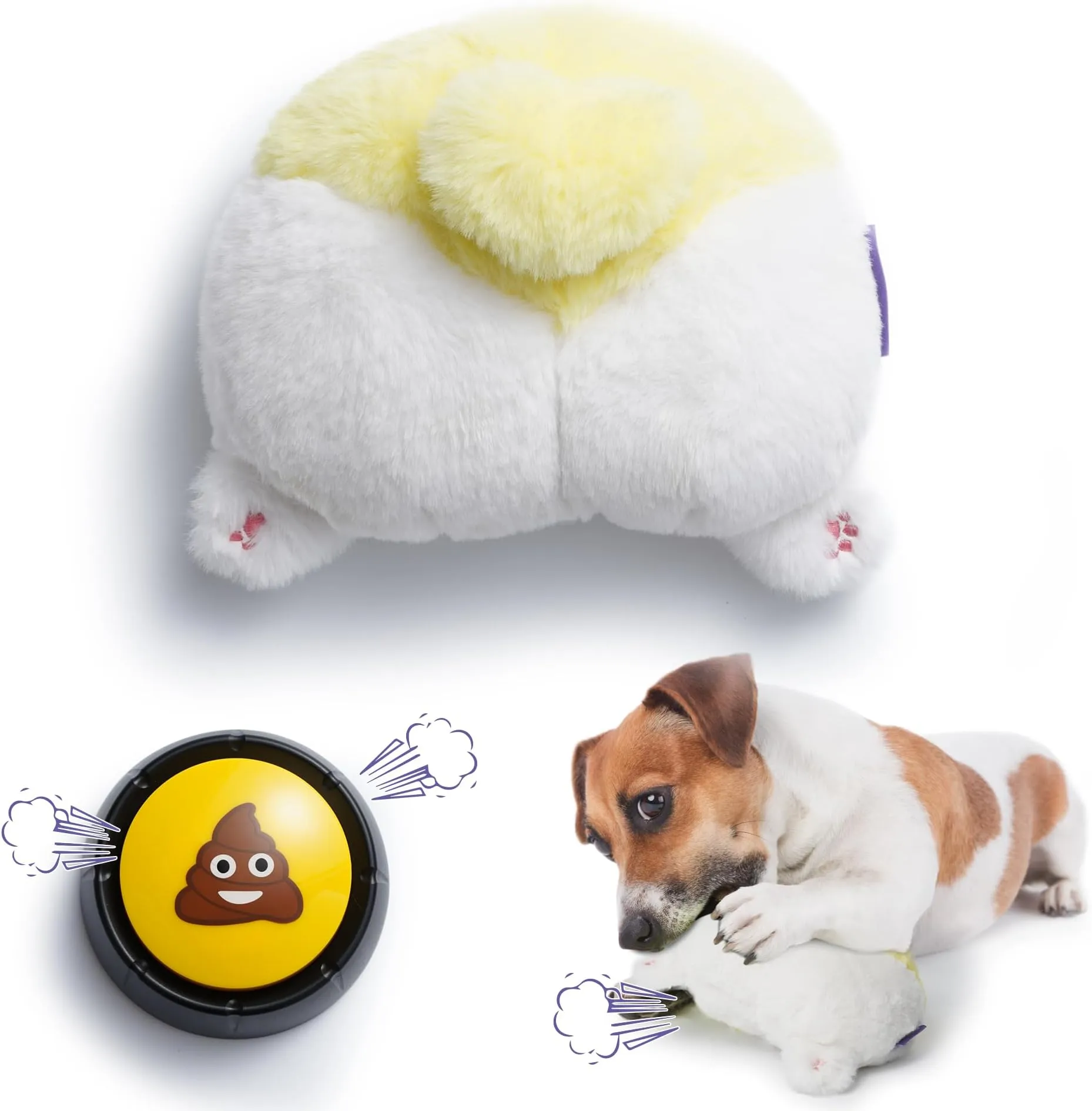 Fuzzwoof Hilarious Farting Duck Butt Dog Cuddly Toy With Emit Sounds ...