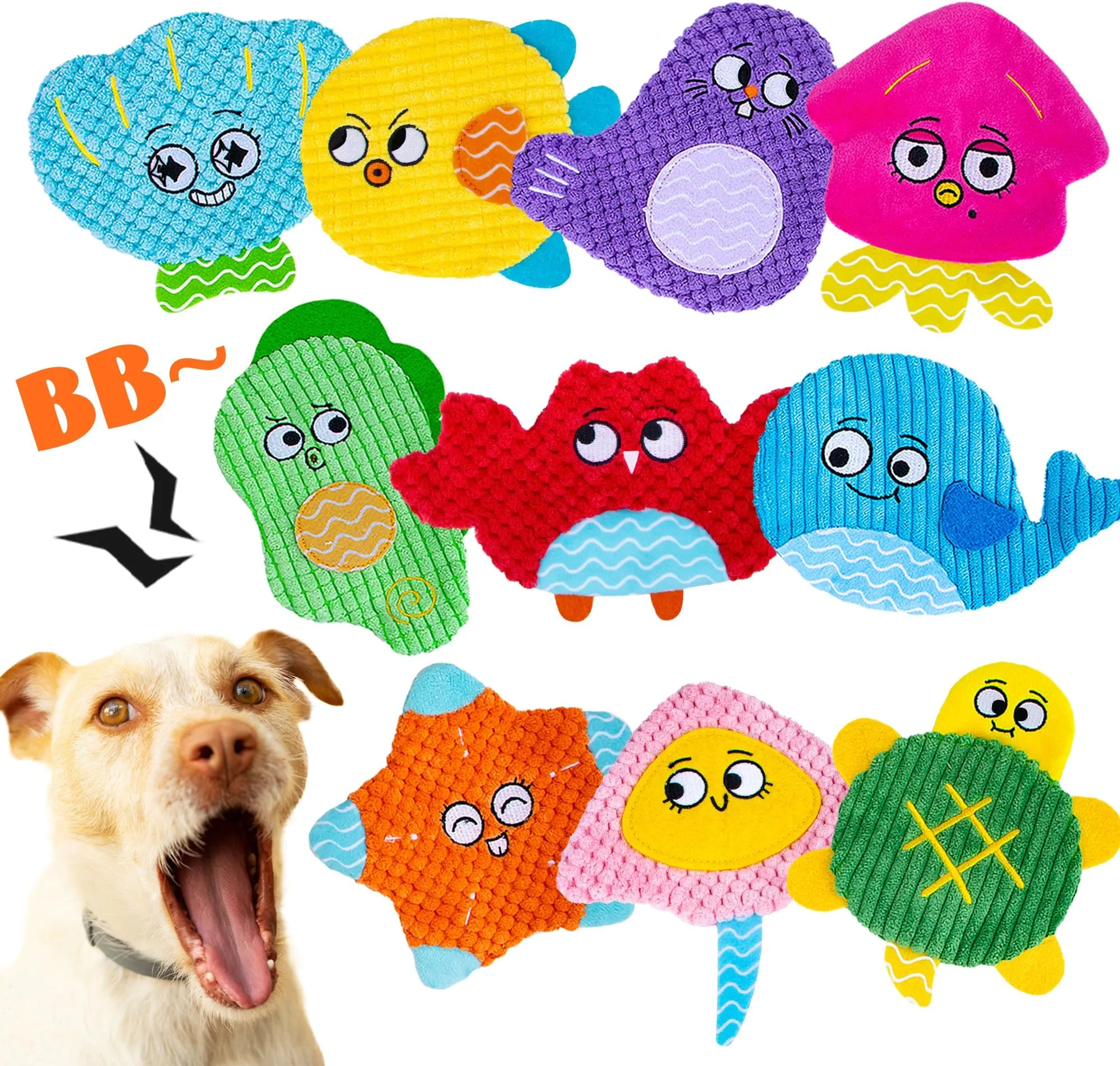 DHgate.com:10 Pack Squeaky & Crinkle Dog Toys for Small & Medium Dogs ...