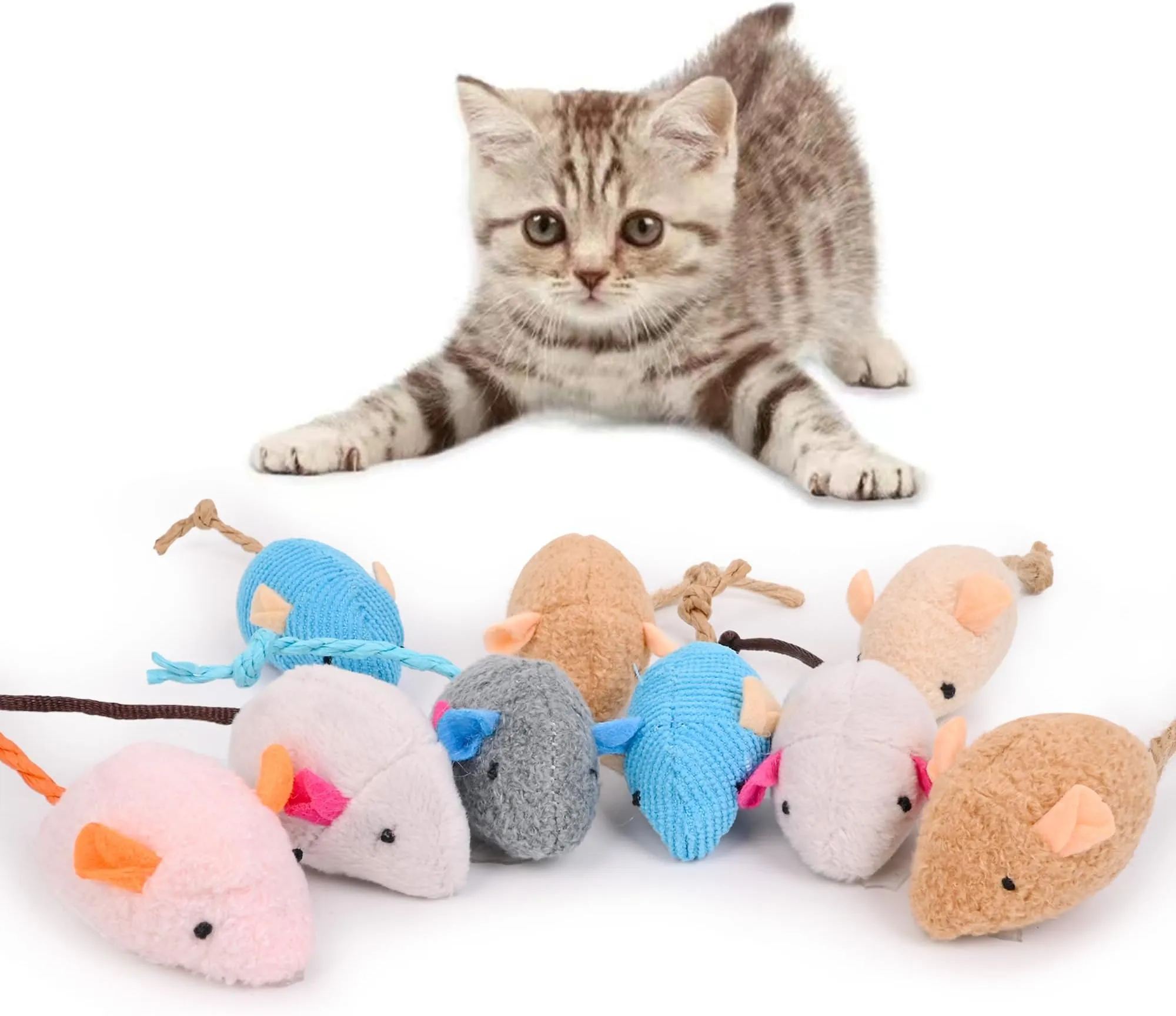 Interactive Cat Toys Set: 18 Kitten Mice with Catnip! Best Seller, Shop ...