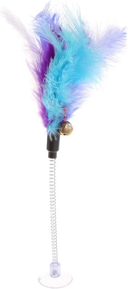 Interactive Suction Cup Cat Toy with Feathers - Fun Teaser & Play Mat ...