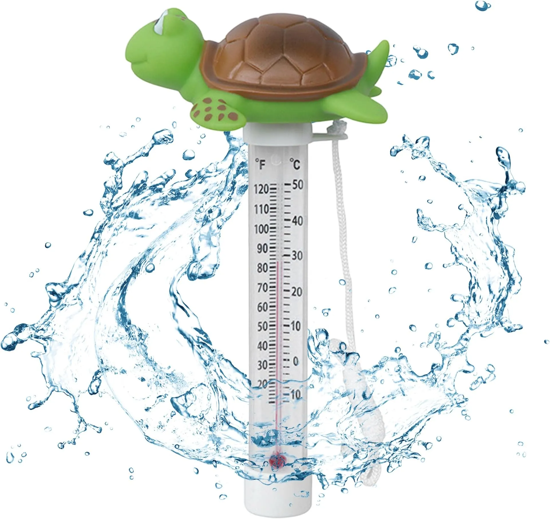 Cute Turtle Floating Pool Thermometer - Accurate Bath & Aquarium Water ...