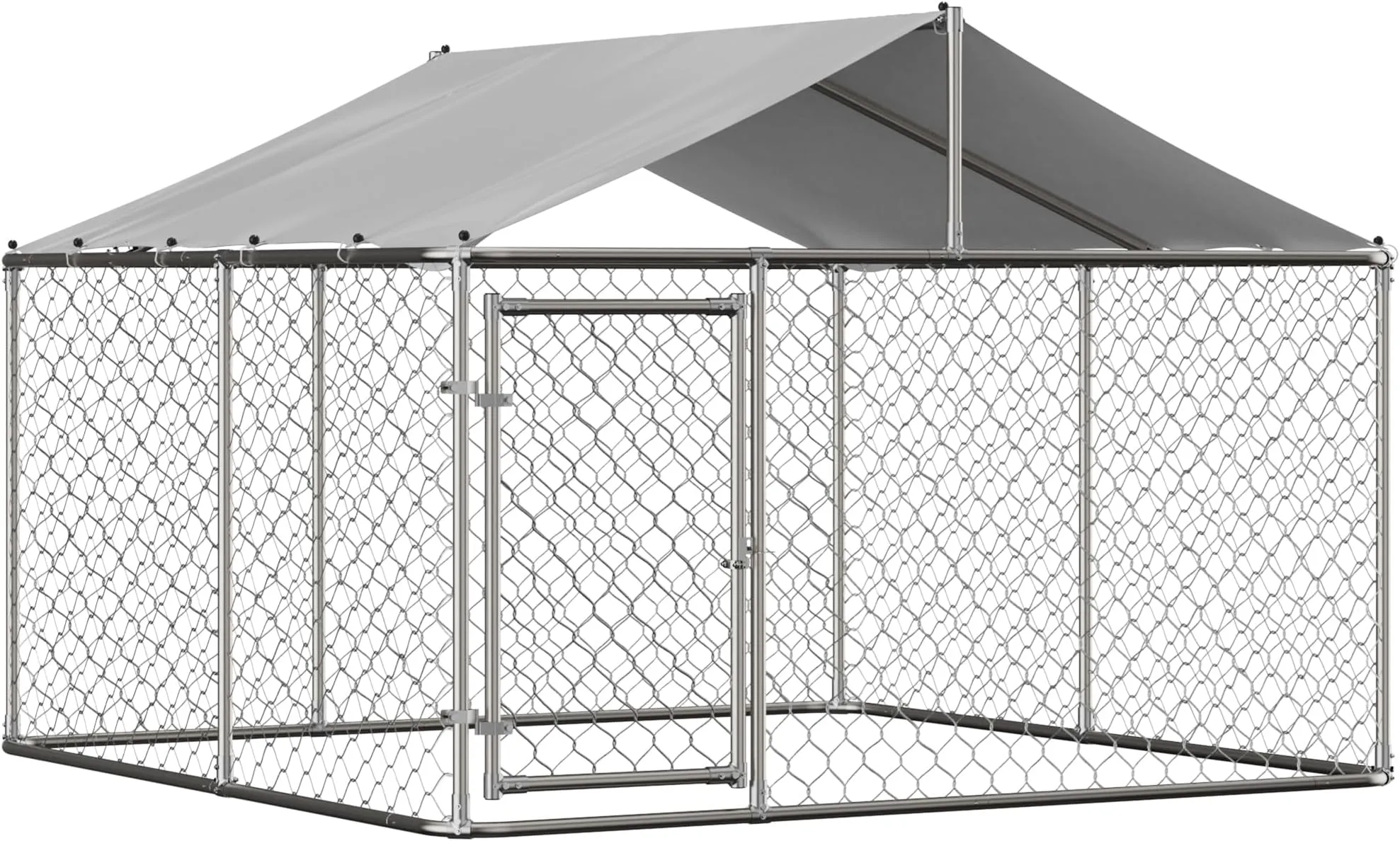 Extra Large Dog Kennel Outdoor with Roof - Heavy Duty Galvanized Steel ...