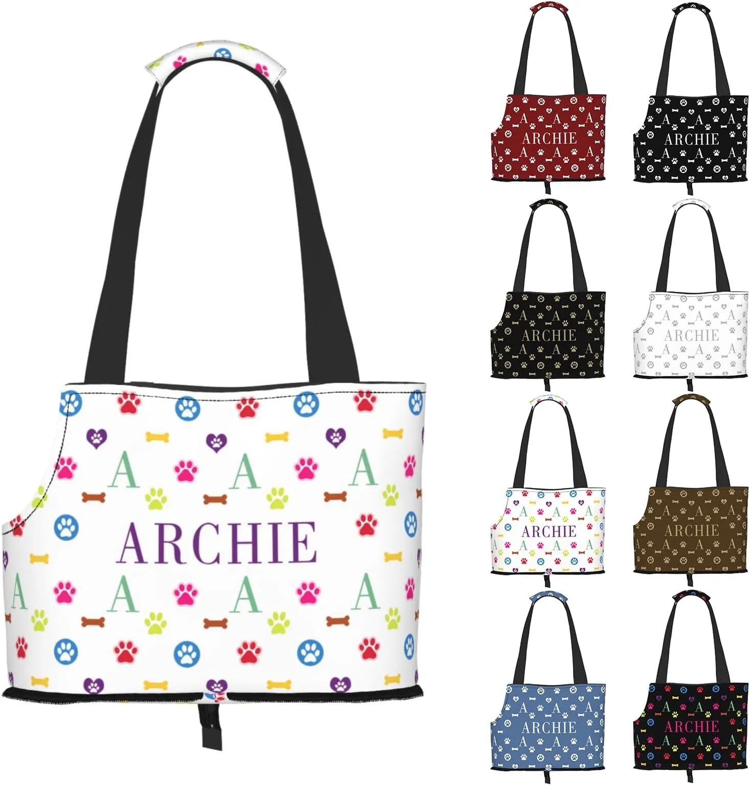 Personalized Soft Sided Canvas Dog Carrier Tote With Name Portable ...