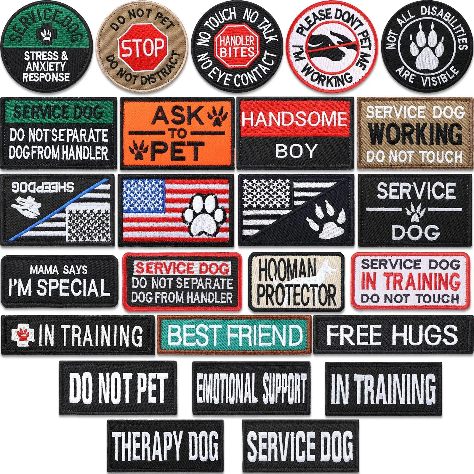 DHgate.com:25 Pack Service Dog Patches - Tactical Dog Patches for ...