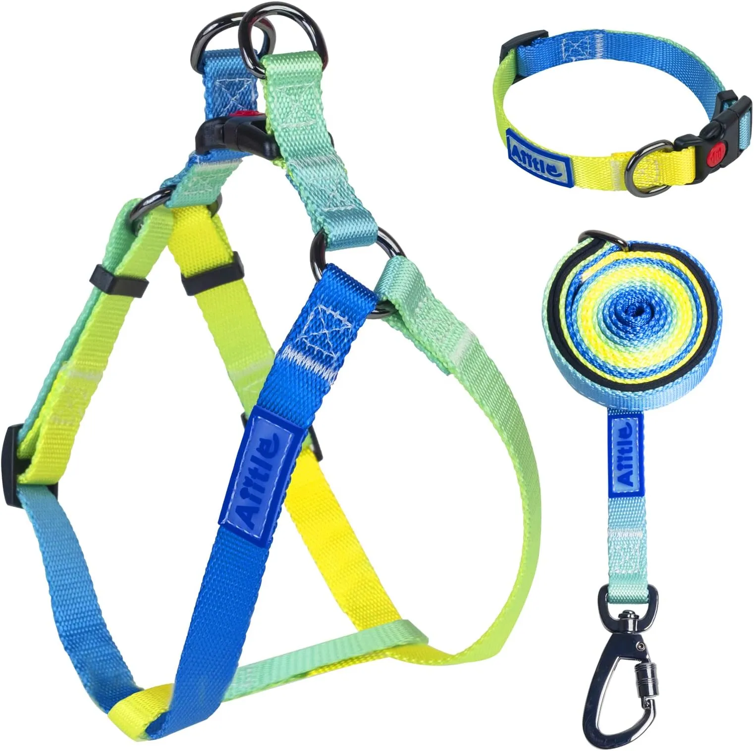 AIITLE Adjustable Step-in body leash for dogs and Collar Set with ...
