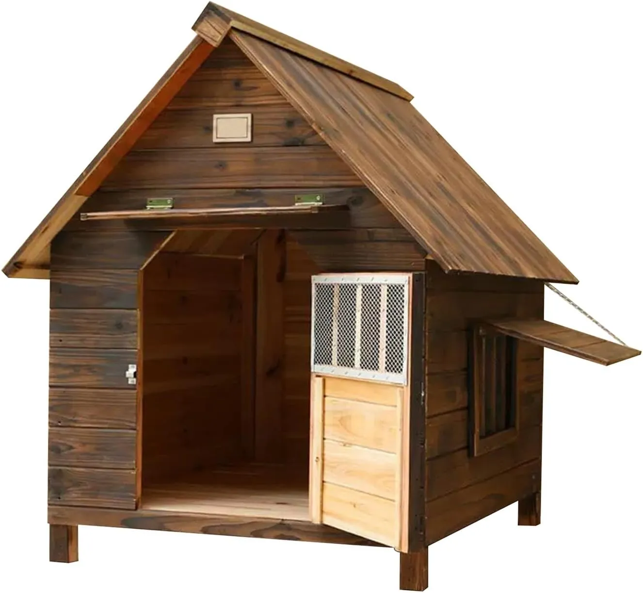 Indoor Wood Dog Crate: Weatherproof Dog Door Kennel For Small, Medium ...