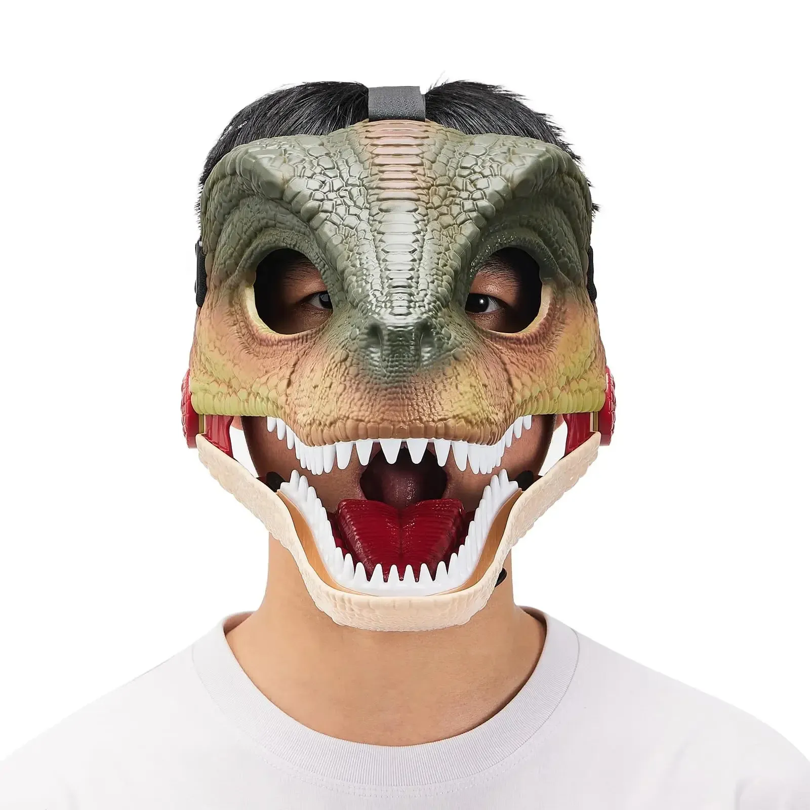 Realistic Moving Jaw Dinosaur Mask - Halloween Costume Prop with Sound ...