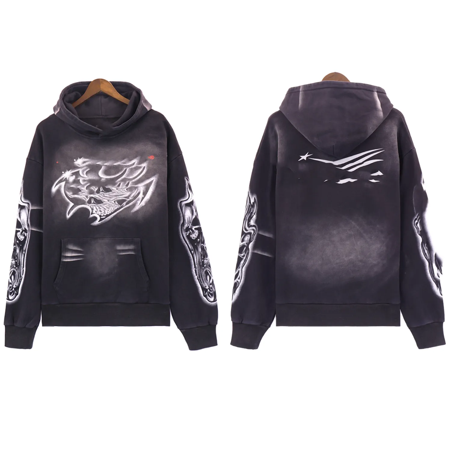 Hellstar Graffiti Foil Print Hoodie For Men Designer Graphic Graphic ...