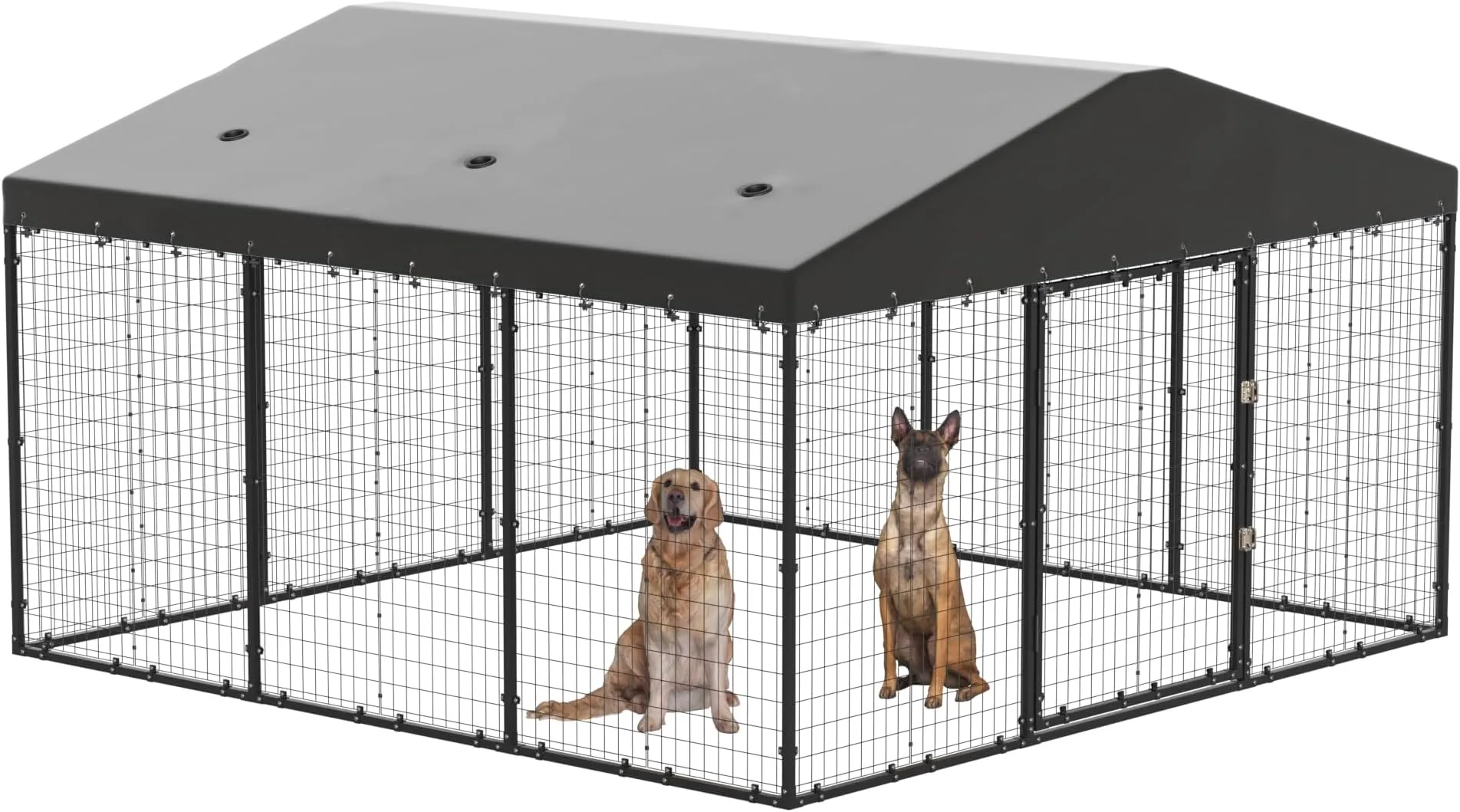 Extra Large Outdoor Dog Kennel with Roof - Heavy Duty Steel Cage ...