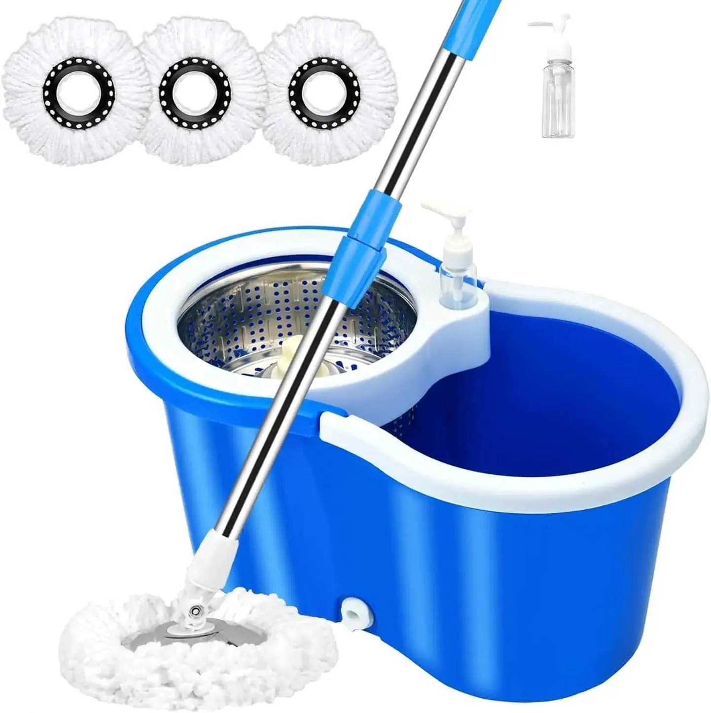 Magic Round Spin Mop Rotary Mop Bucket With Wringer Set 360° Rotating ...