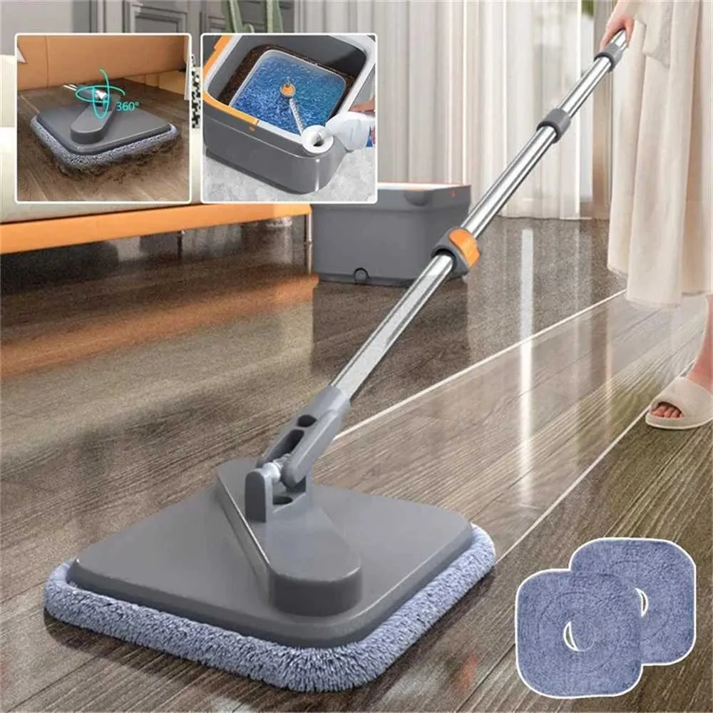 Effortless Cleaning: 360 Rotating Spin Mop - Self-Cleaning Microfiber ...