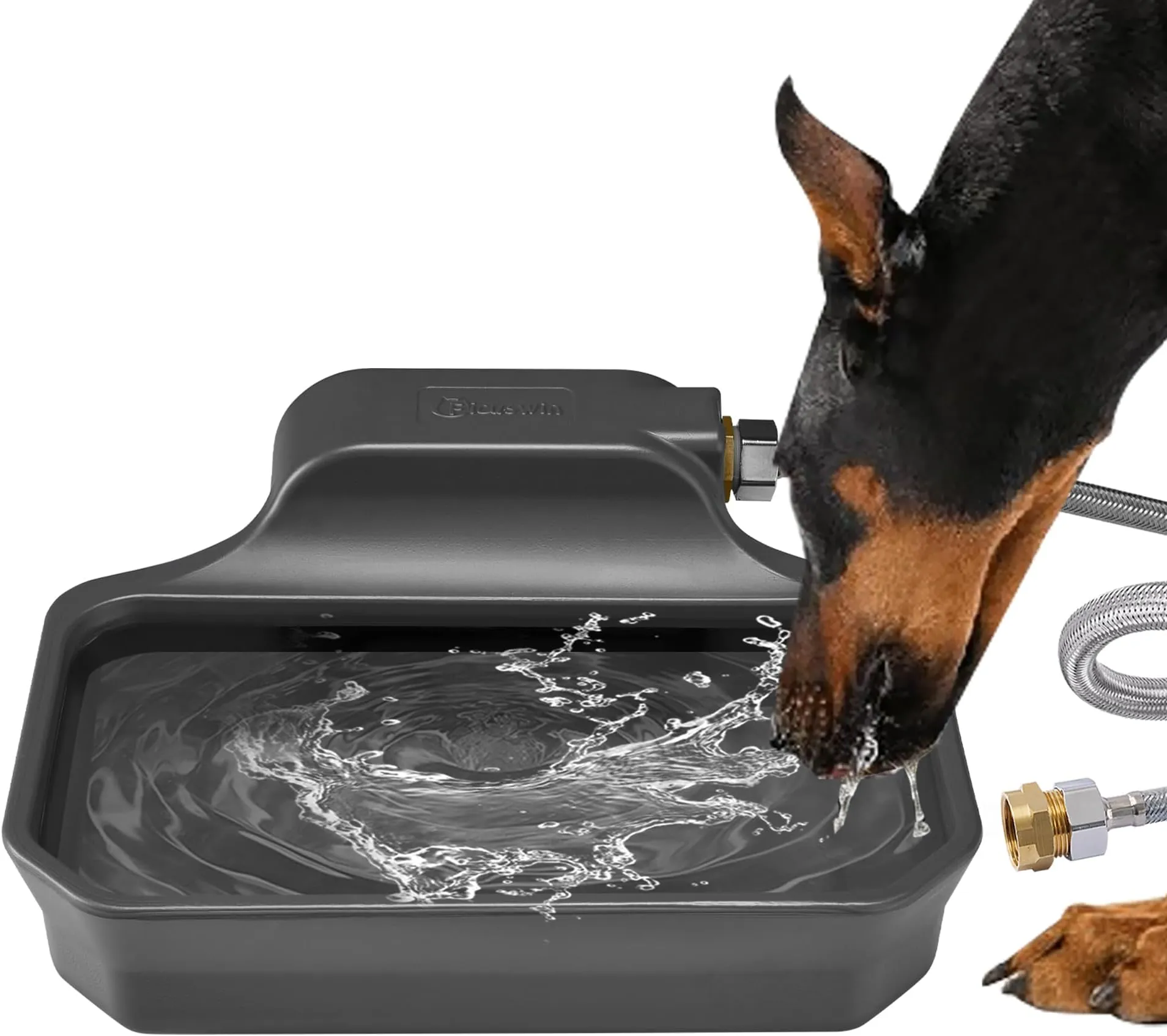 Automatic Dog Water Bowl - 1 Gallon Outdoor Pet Waterer, Fits 3/4 ...