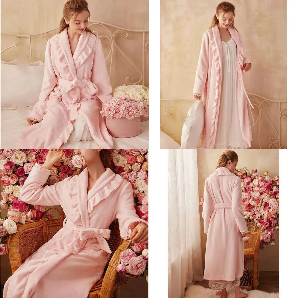 DHgate.com:Flannel Ruffled Robe for Women: Thicken Loungewear for Cozy ...