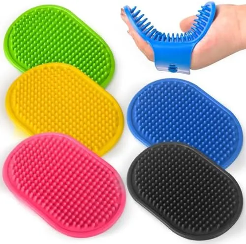 Dog Shampoo Scrubber Set - Gentle Rubber Dog Brush for Bathing ...