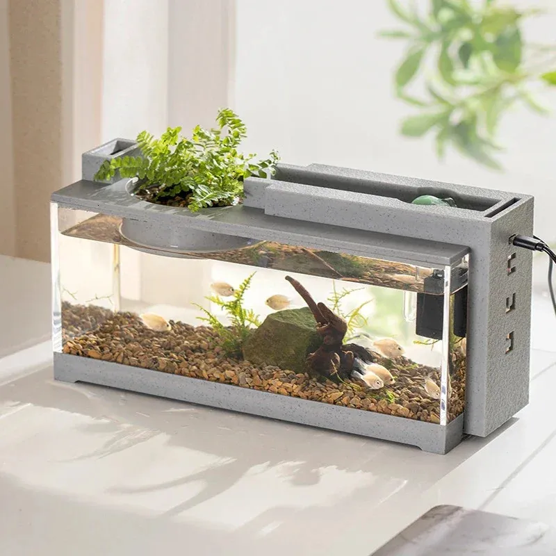 Mini Aquarium: Multifunctional USB Desktop Fish Tank - Silent Water ...