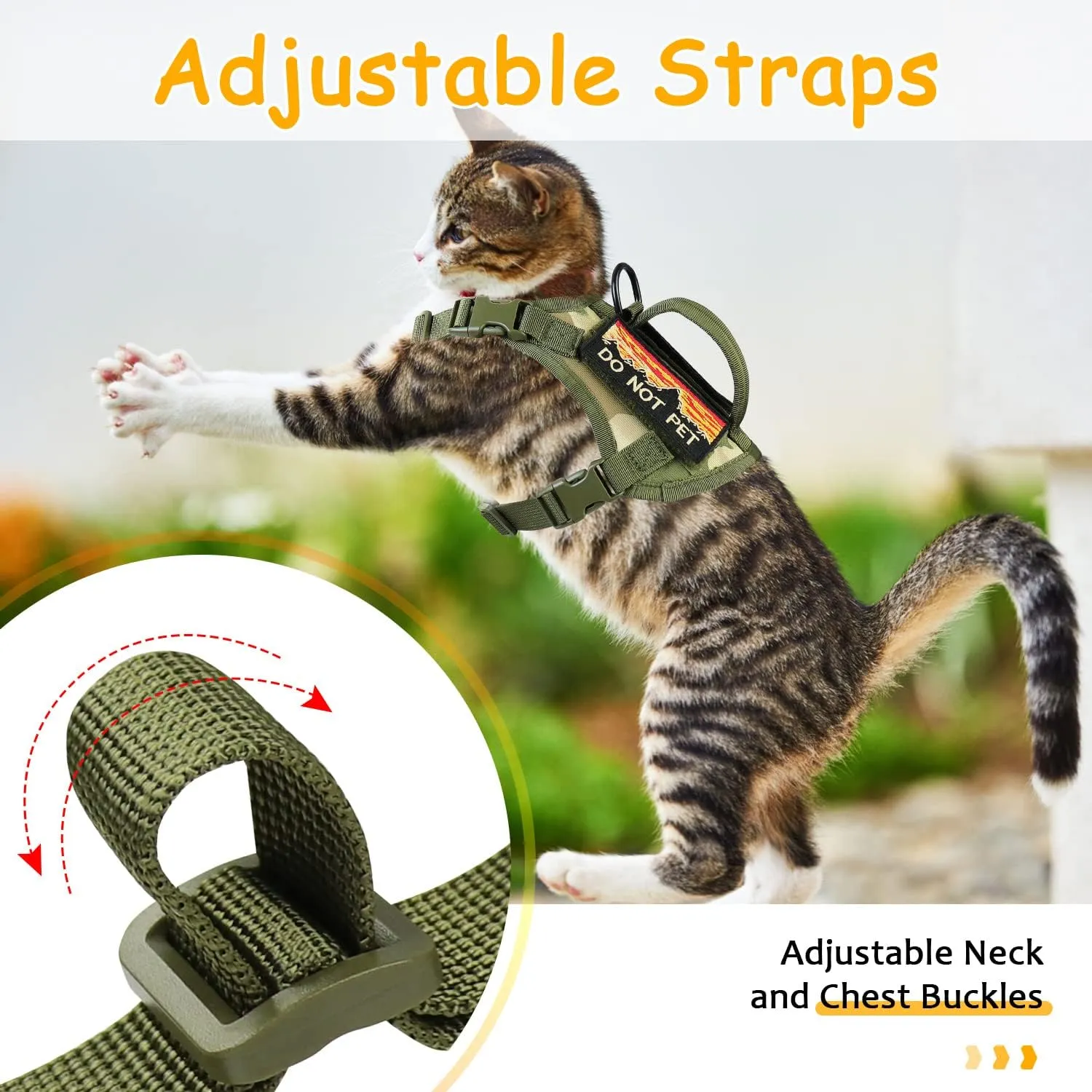 Pet Chest Harness BESPORTBLE - Black Cat Walking Vest With Reflective ...