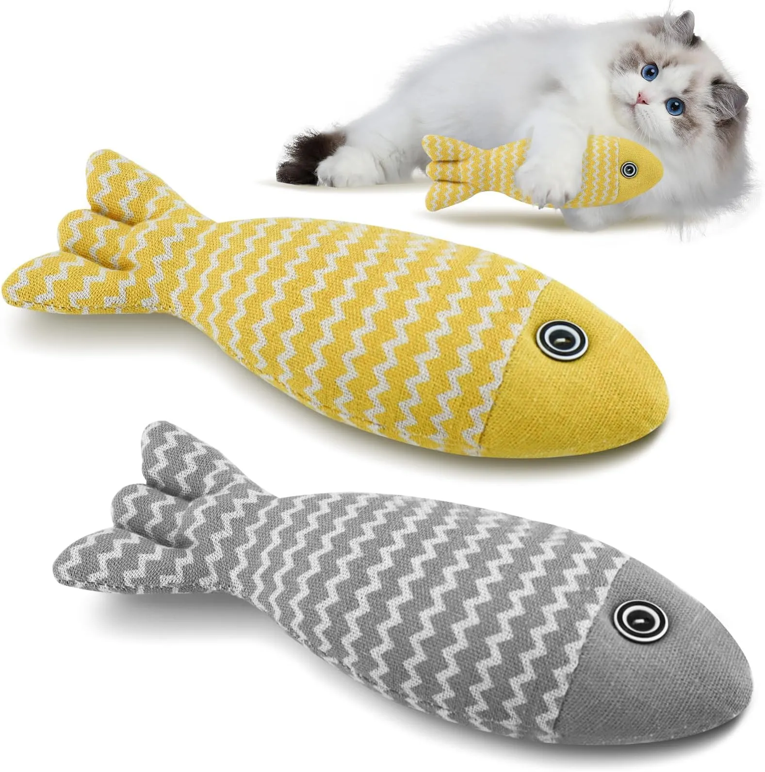 DHgate.com:2-Pack Catnip Toys for Indoor Cats - Plush Kitten Teething ...