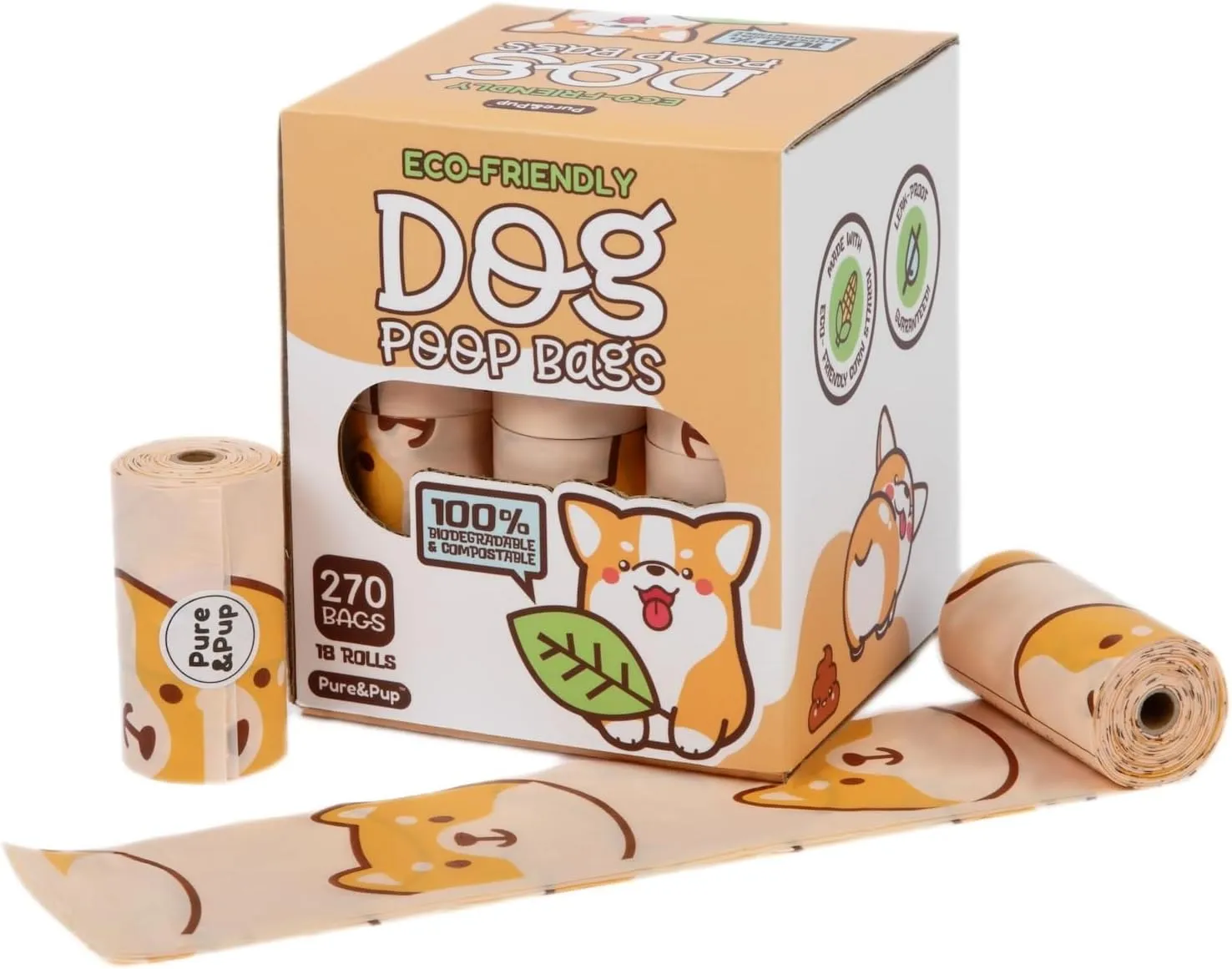 Home Compostable Dog Waste Bags: Plant-Based, Extra Strong, Leak-Proof ...