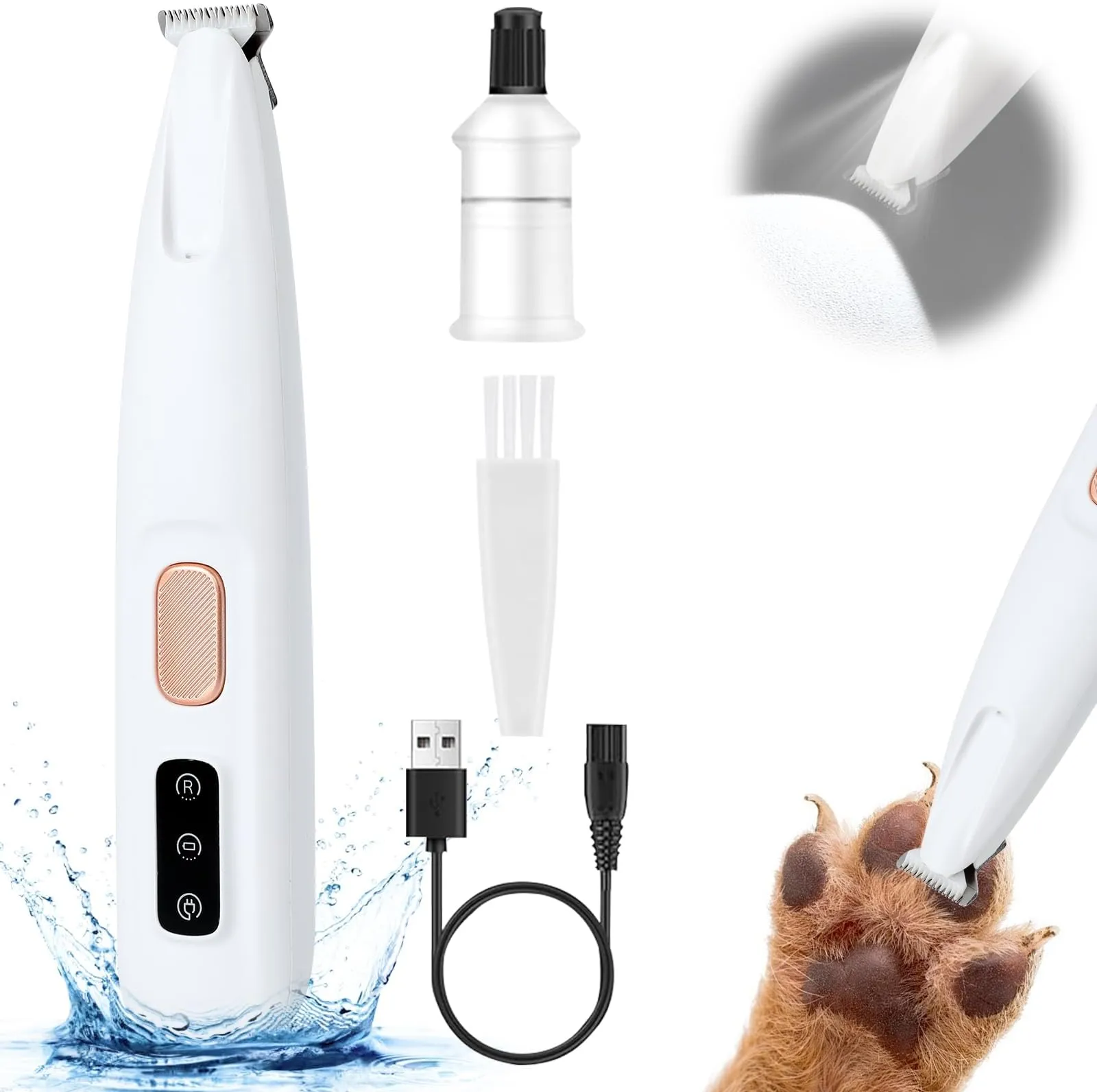 Saffory Electric Dog Paw Trimmer Rechargeable Low Noise Pet Hair ...