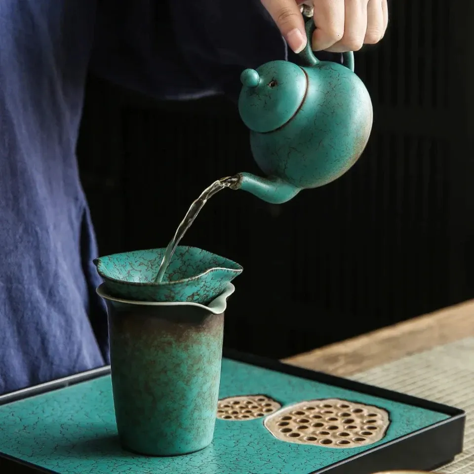 Japanese Style Retro Tea Strainer Ceramic Set With Leak Doucha Mesh For ...
