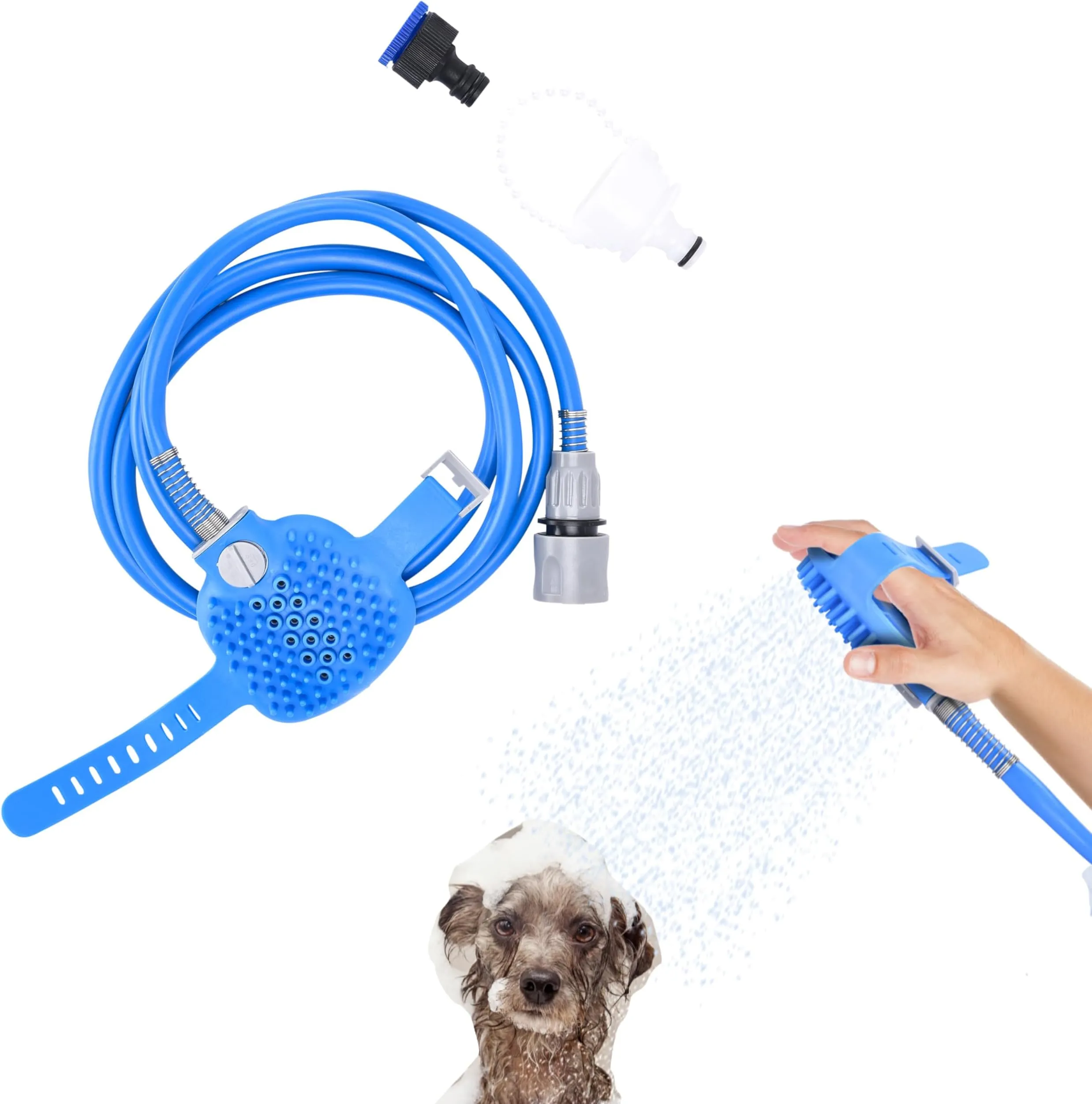 2-in-1 Pet Shower Sprayer & Scrubber: Easy Dog Washing at Home! Hose ...