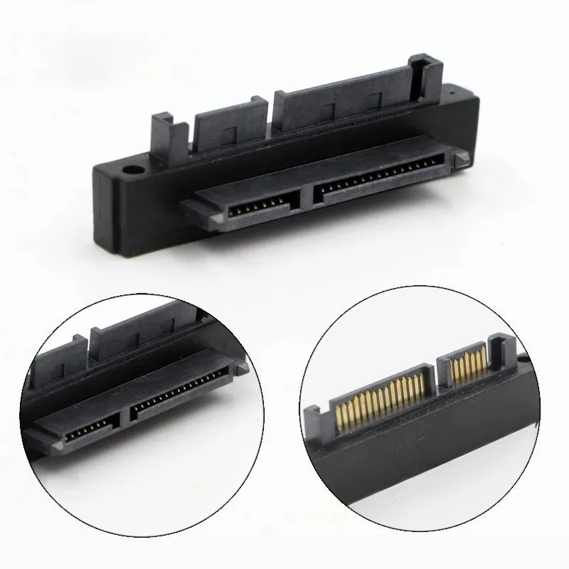 90 Degree SATA Adapter - Elbow SATA Male to Female Extension - 7+15 Pin ...