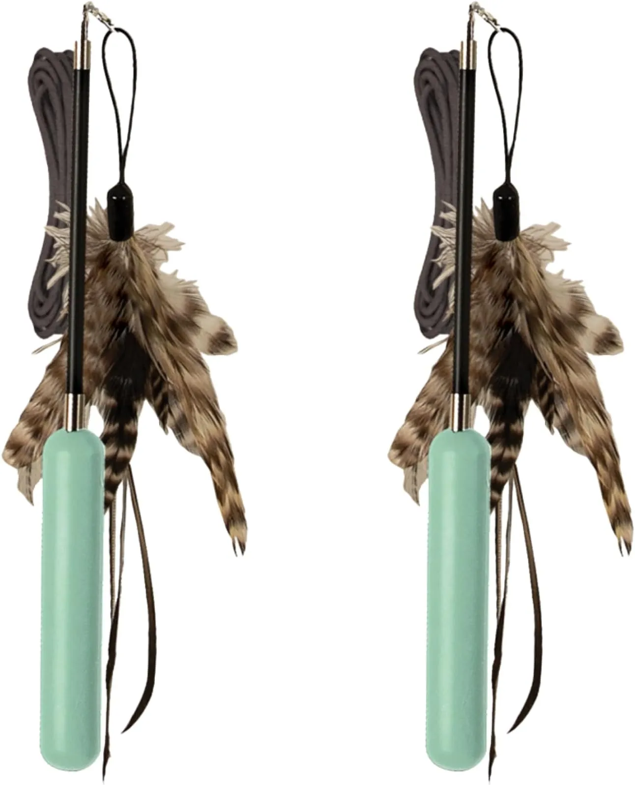 Interactive Feather Cat Toy - Telescoping Wand with Bonus Attachment, 2 ...