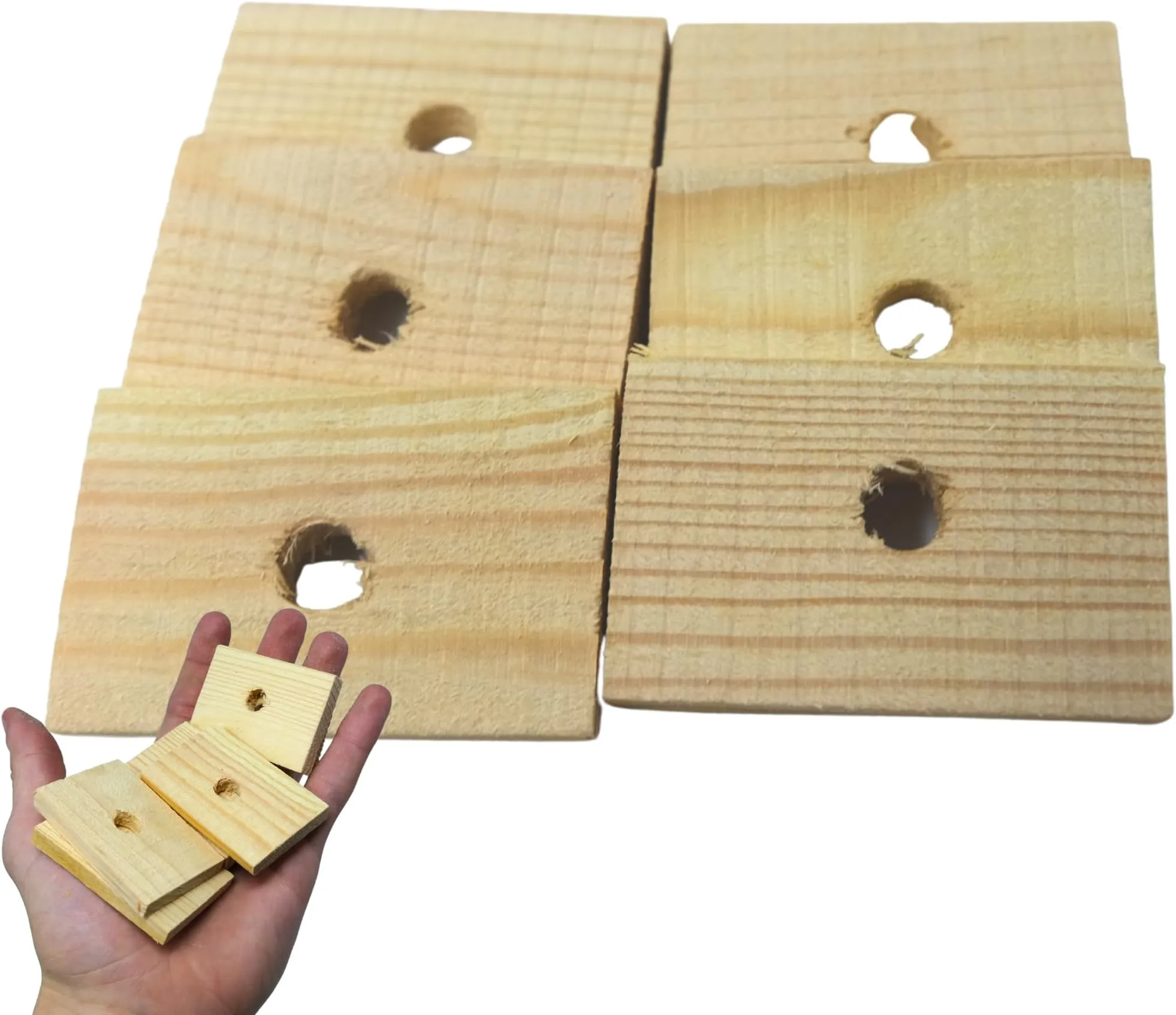 Colorful Wood Bird Toy Set 6 Pack - Natural Pine Slats for Parakeets ...