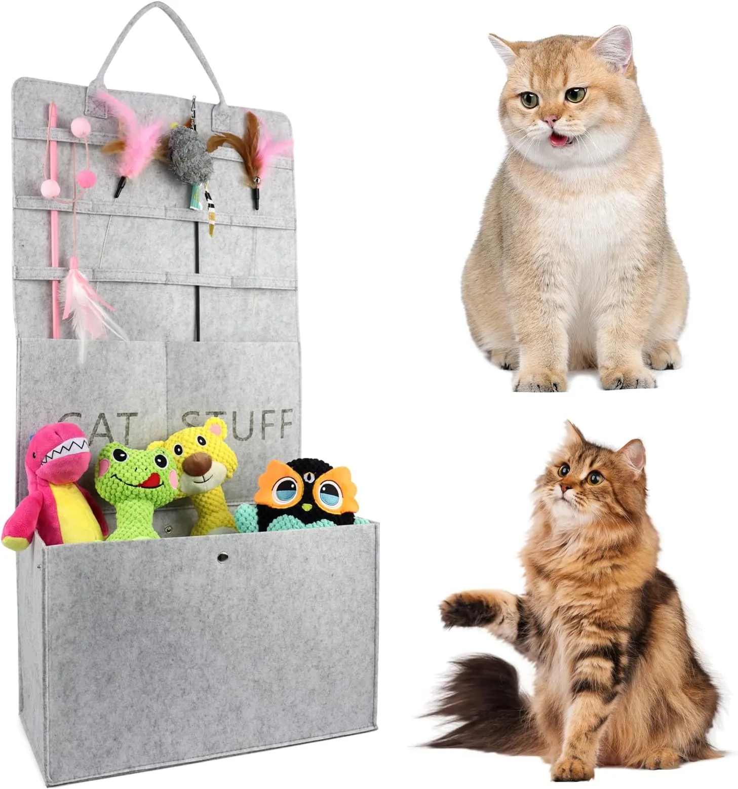 Cat Toy Storage Box: Durable Organizer for Wand Toys & Feather Teasers ...