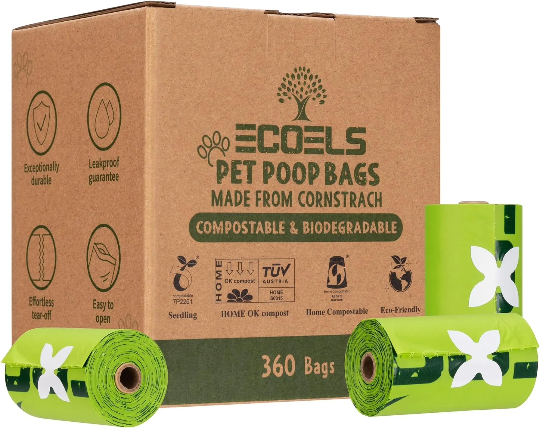 Extra Large Compostable Dog Waste Bags - Strong & Leakproof, Earth ...