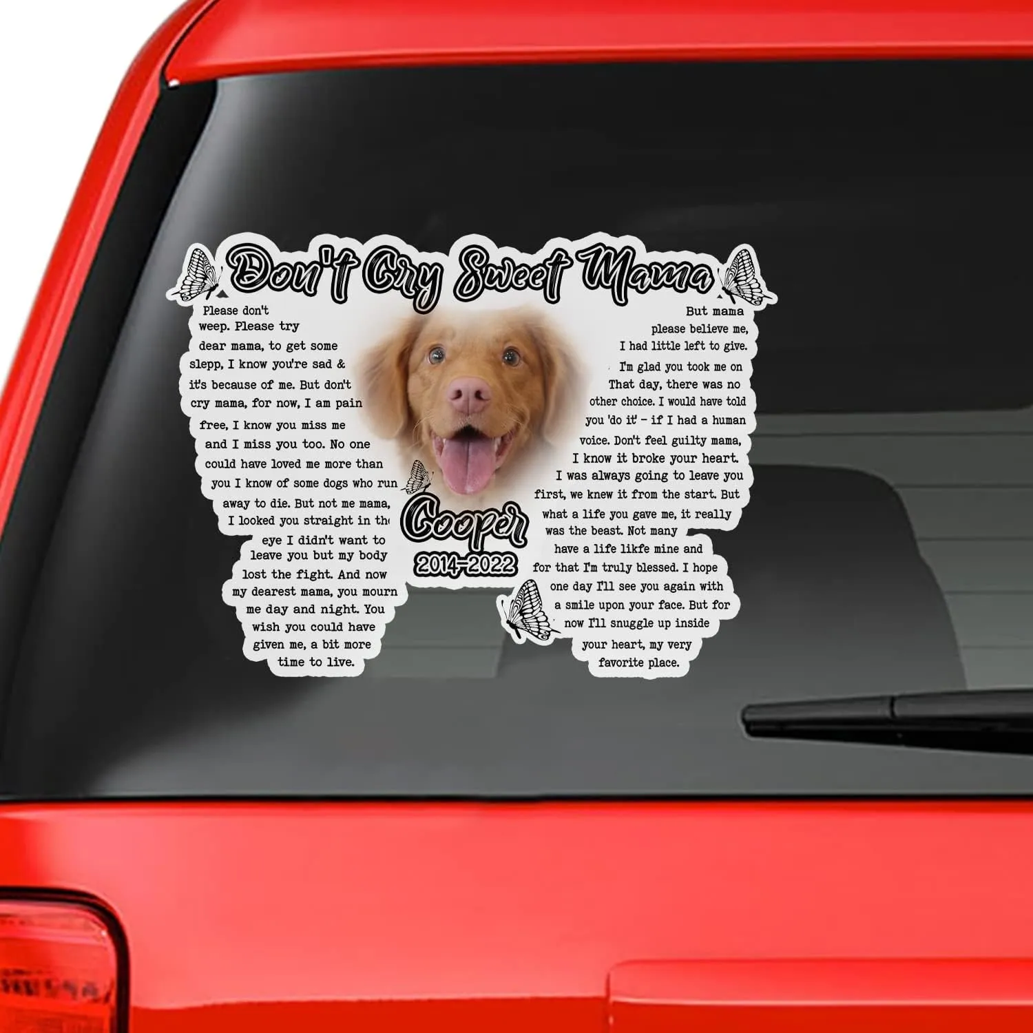 Personalized Dog Memorial Sticker - Custom Pet Remembrance Decal Name ...