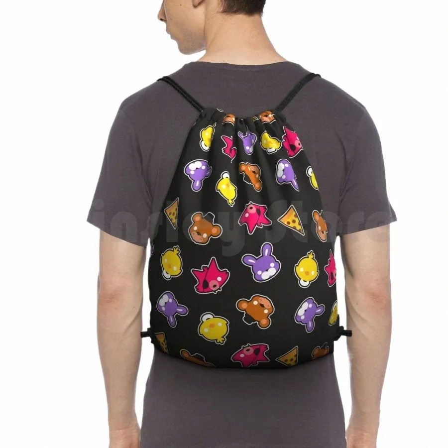 Fnaf Five Nights Nights Chibi Butterfly Backpack With Cute Faces ...