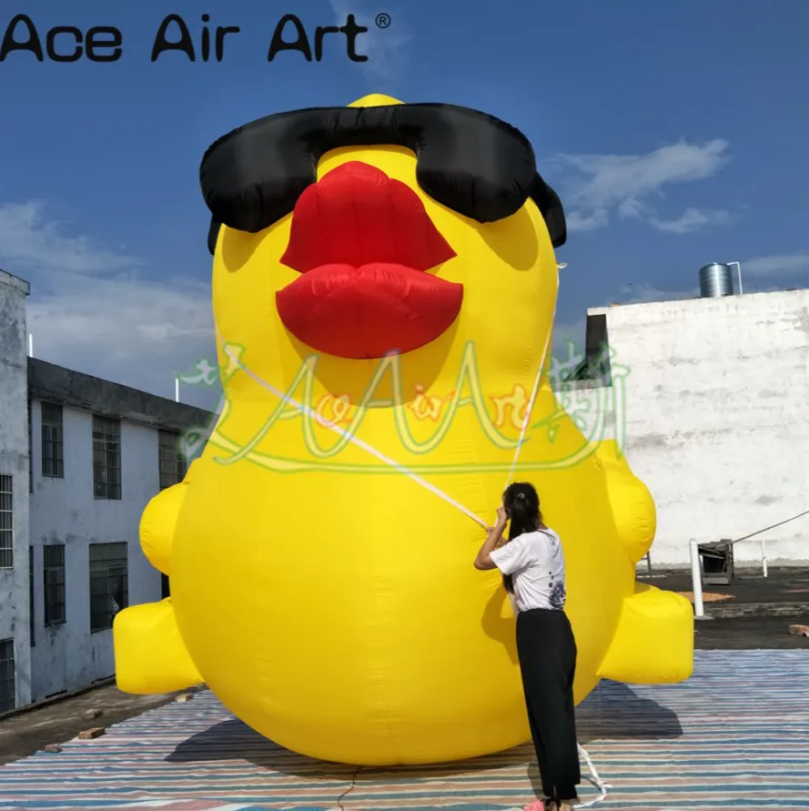 Wholesale Giant Inflatable Yellow Duck Wear Sunglasses Inflatable ...