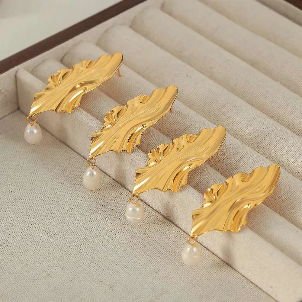 Elegant Pearl Stud Earrings: Gold Plated Titanium Steel, Best Seller ...