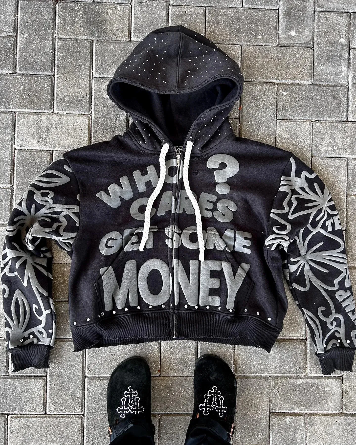 Y2K Zip Hoodie: American Hip Hop Streetwear - Vintage Alphabet Design ...