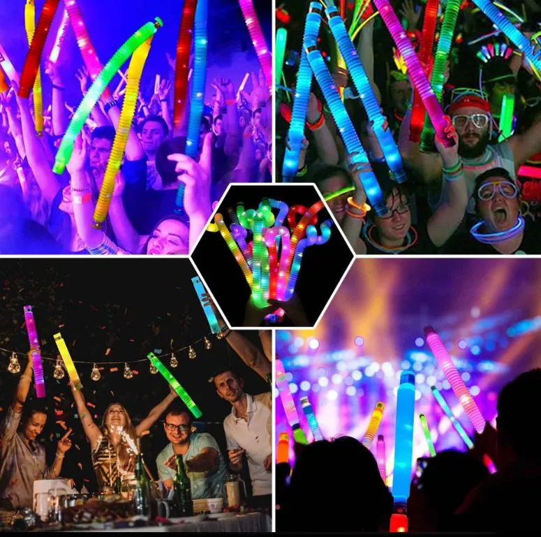 Light Up Tub Toys Colorful LED Retractable Tubes, Sensory Stress Relief ...