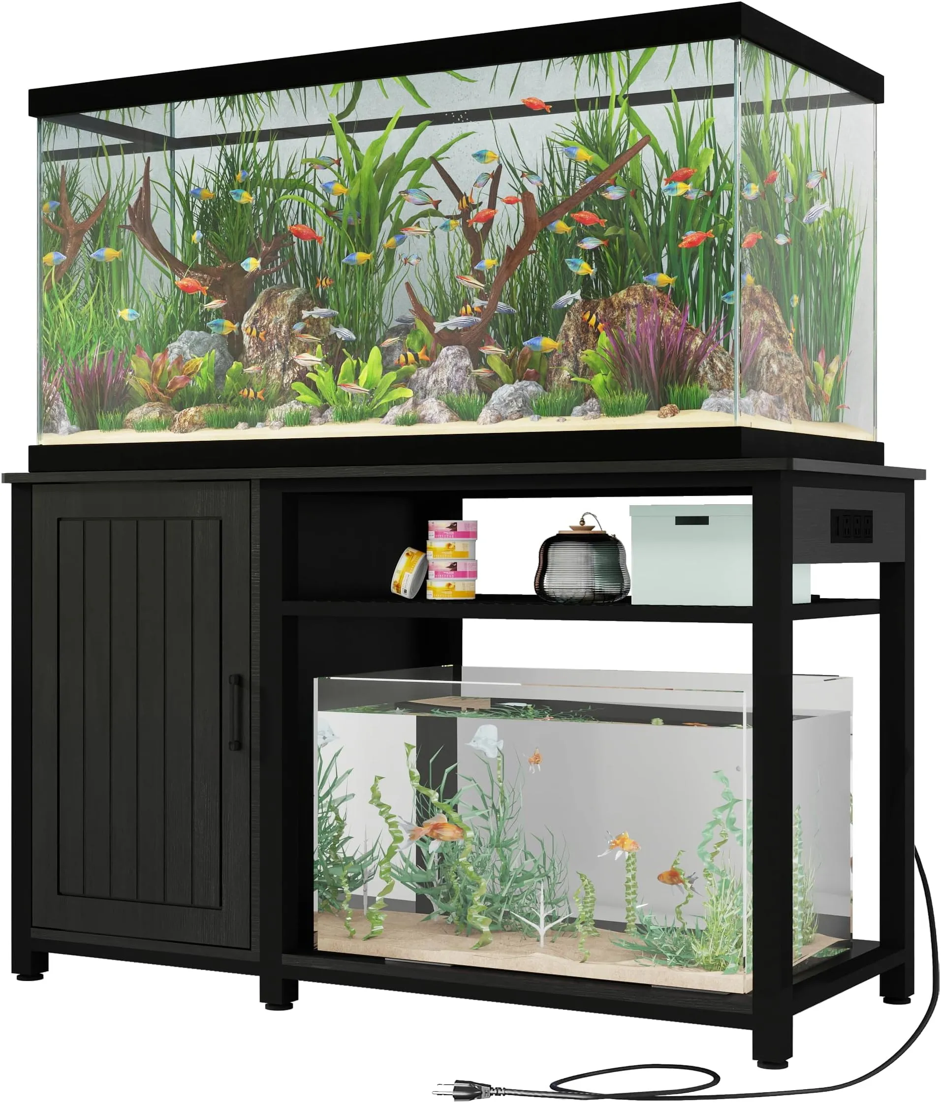 40 Gallon Aquarium And Stand, Heavy Duty Metal Fish Tank Cabinet 55 75 ...