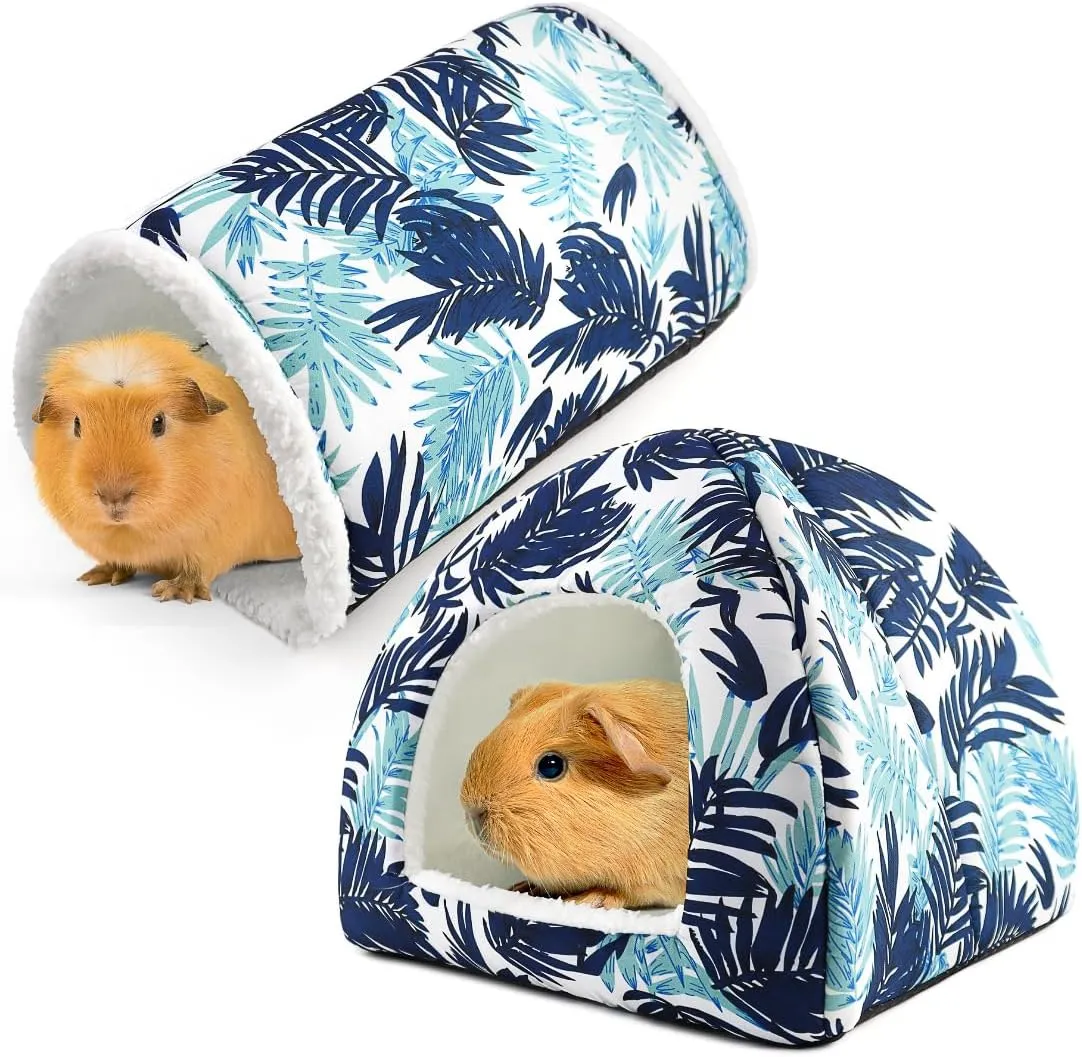 Cozy Guinea Pig Hideout & Tunnel Set - Washable Bed, Non-Slip Base ...