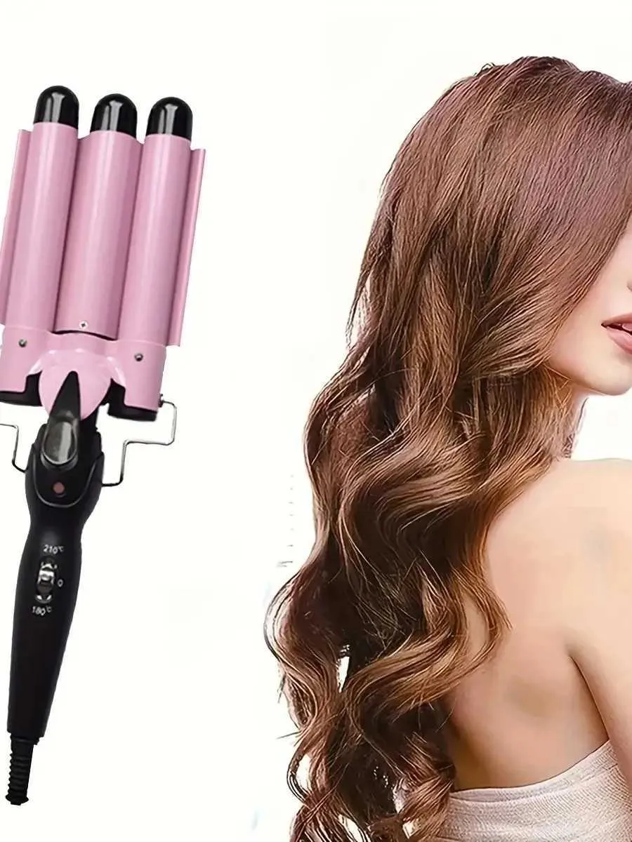 Triple Barrel Curling Wand for Effortless Waves - Big Curls & Beach ...