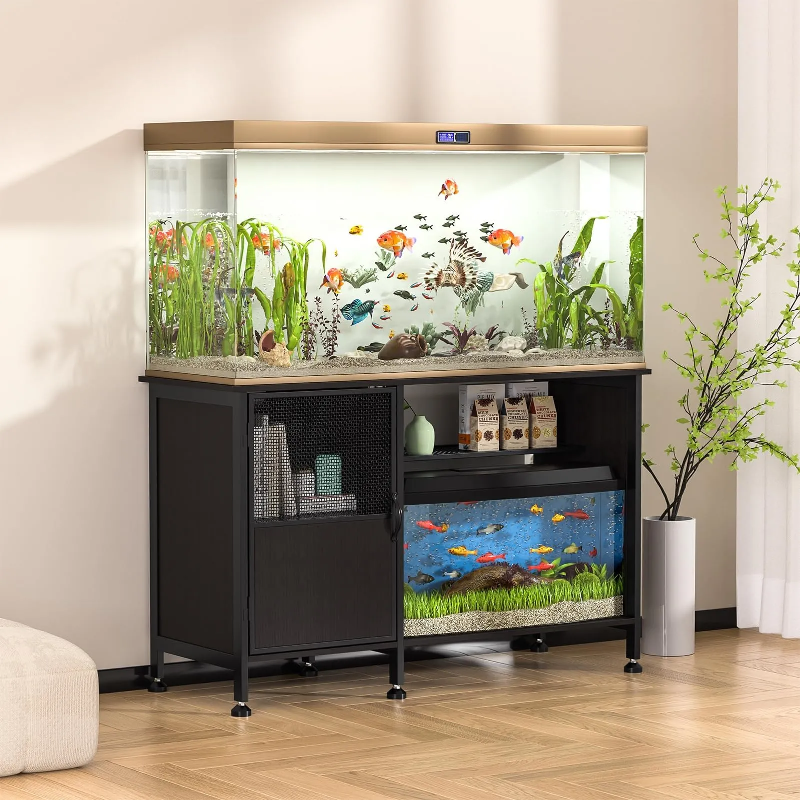 10 Gallon Fish Aquarium Stand, Aquarium Stand With Open Shelf, 2 Tier ...