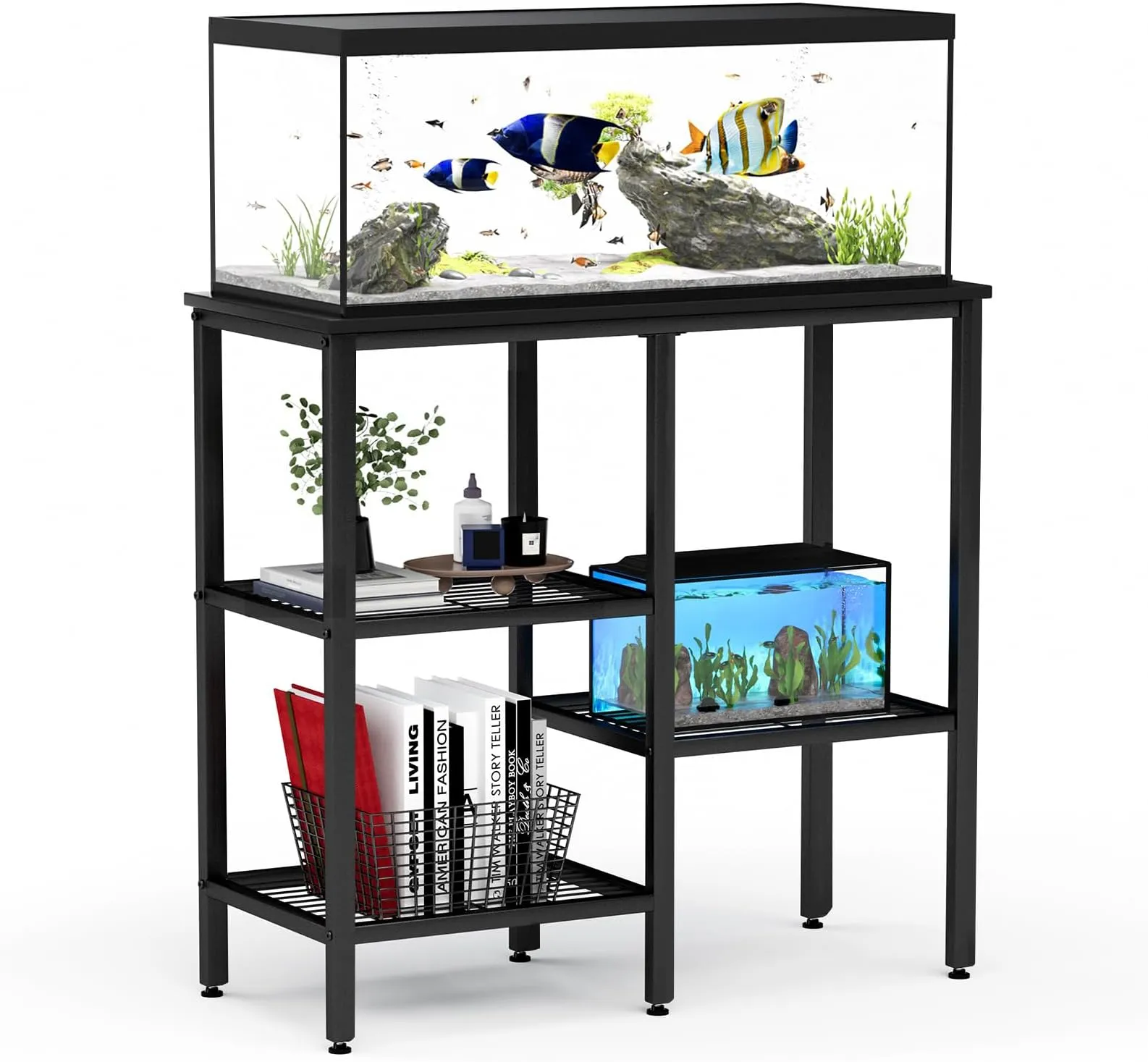 20 Gallon Aquarium Stand - Heavy Duty Metal Fish Tank Stand, 3-Tier ...