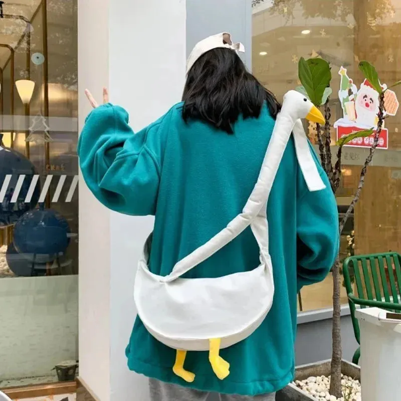 Cute Goose Crossbody Bag: Canvas Duck Tote - Fashionable Shoulder Bag ...