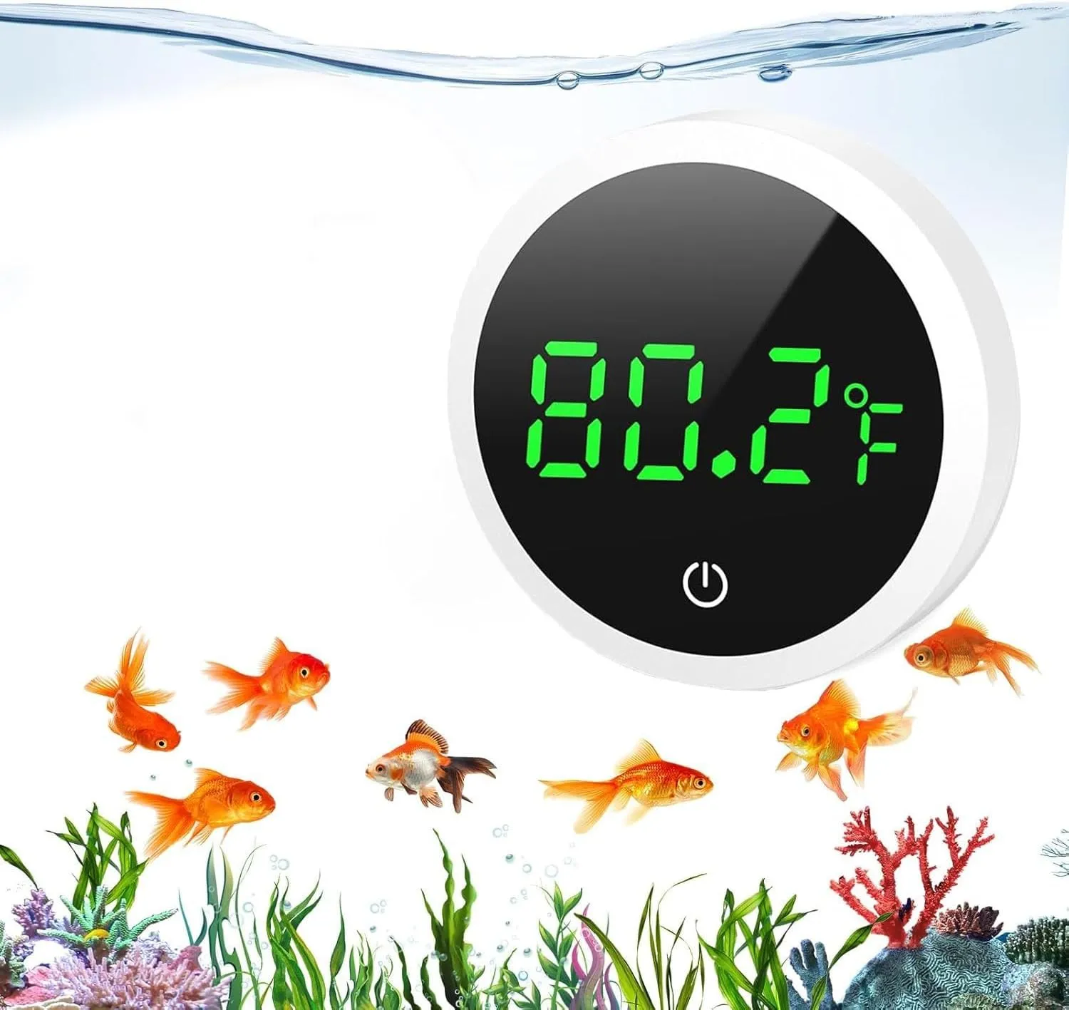 Digital Aquarium Thermometer: Accurate LED Display, Stick-On Design ...