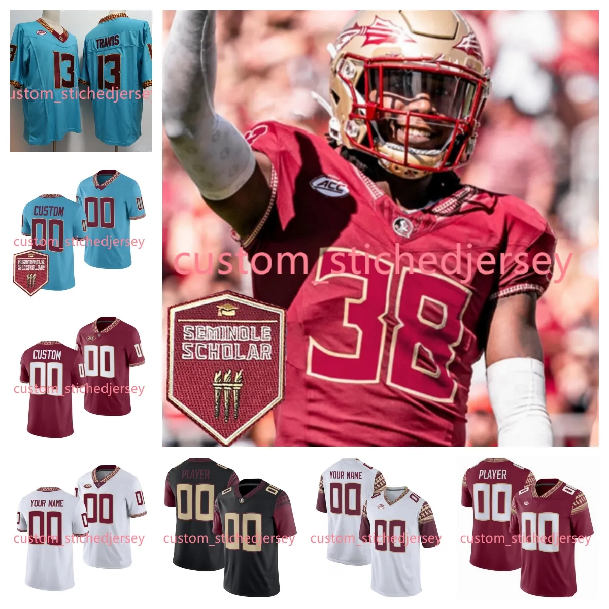 2024 FSU Football Jersey, Custom Stitched, Dennis Briggs Jr., Qaeshon ...