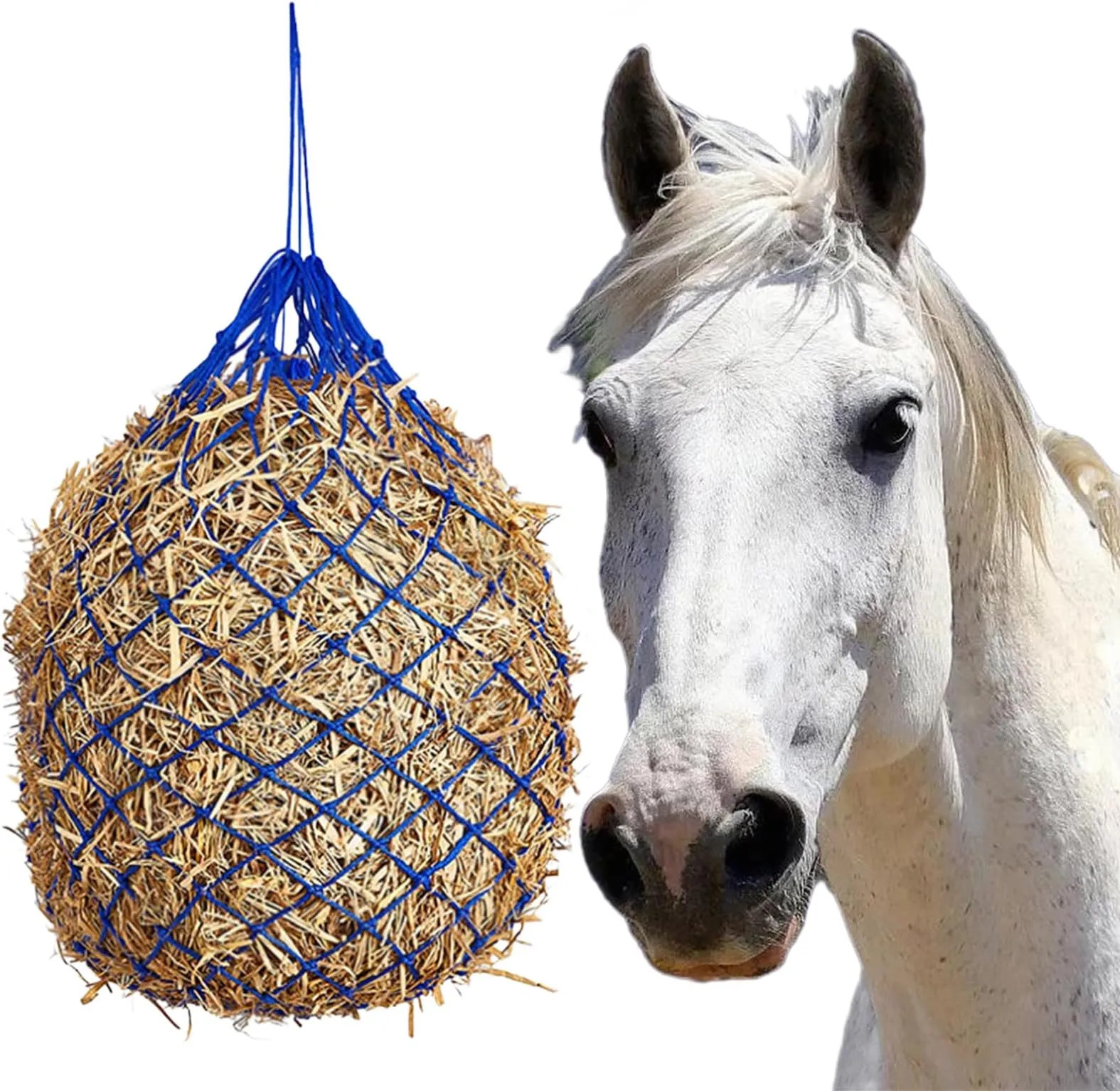 Heavy Duty 40 Slow Feed Hay Net for Horses - Durable Hanging Horse Hay ...
