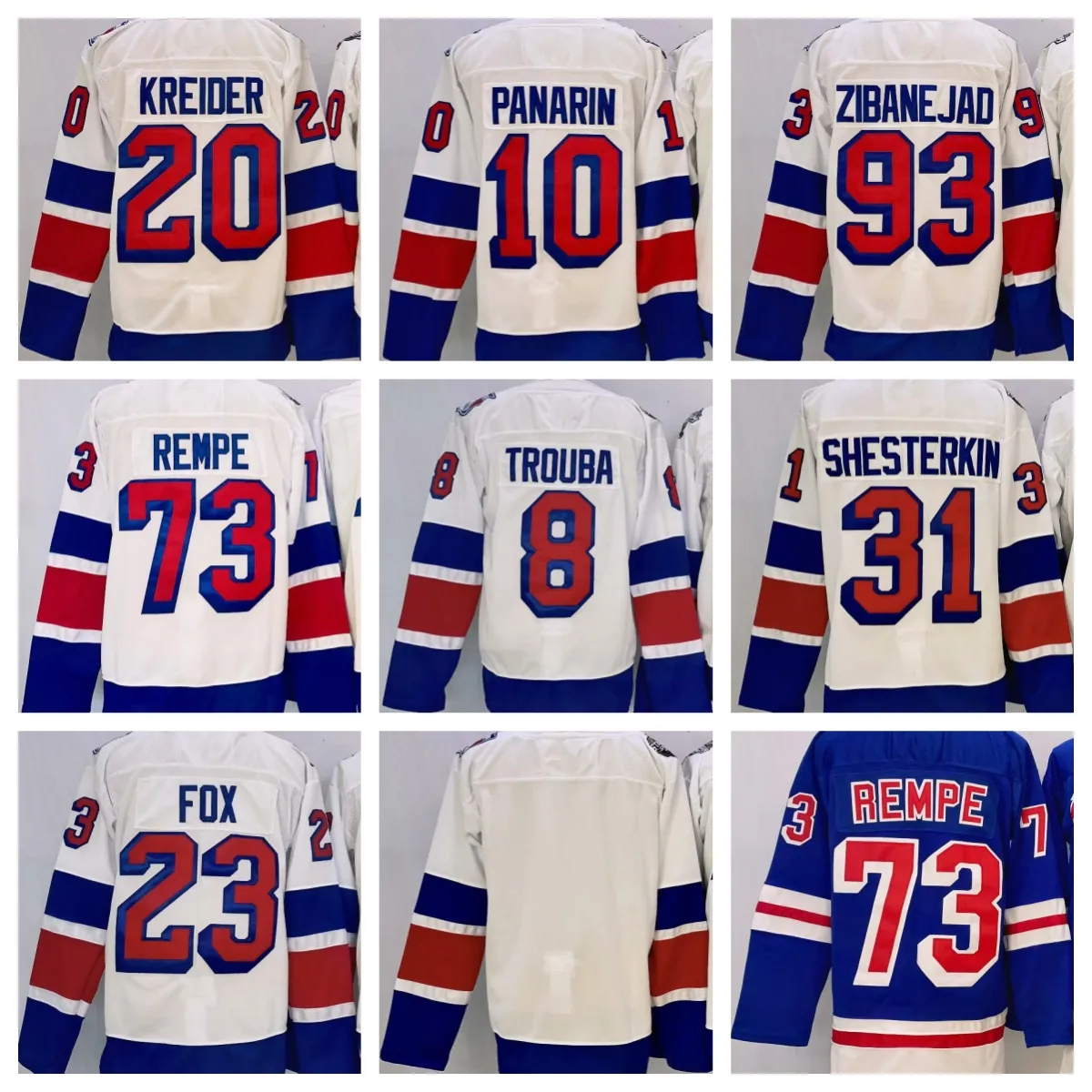 New York Rangers Stadium Series Stitched Men's Ice Hockey Uniform Matt Rempe #73, Artemi Panarin ...