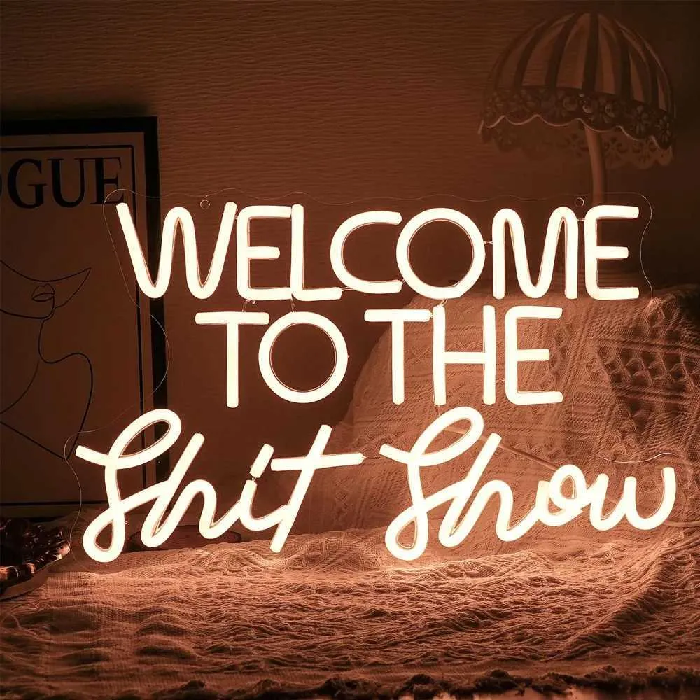 Dimmable LED Welcome Neon Light Welcome To The Show Letter Lights For ...