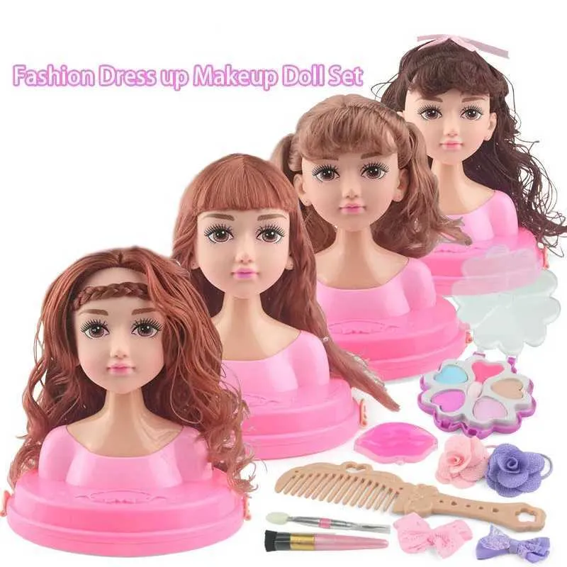 Styling Head Doll with Half Human Hair Wig - Practice Makeup ...