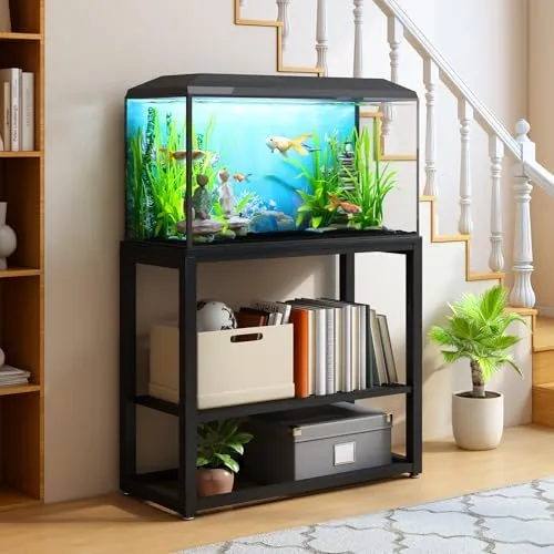 30 Gallon Fish Tank Stand with Storage Shelves - Heavy Duty Aquarium ...