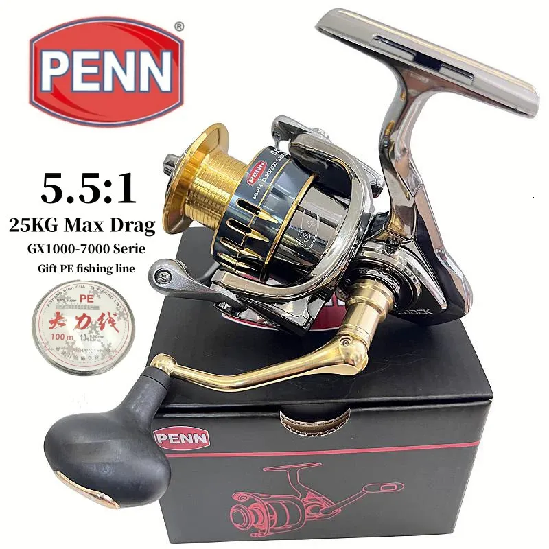 PENN GX1000 7000 High End Penn Torque Spinning Reel With 131 Bearings ...